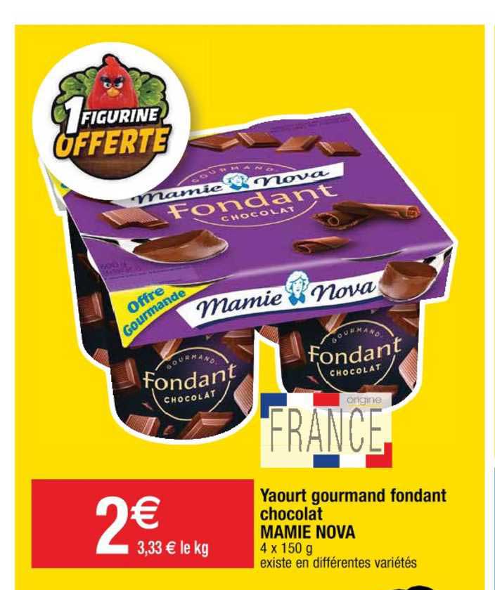 Promo Yaourt Gourmand Fondant Chocolat Mamie Nova chez Cora - iCatalogue.fr