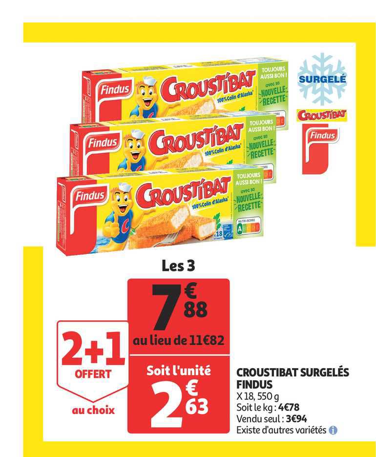 Promo Croustibat Surgelés Findus 2+1 Offert Au Choix chez Auchan Direct ...