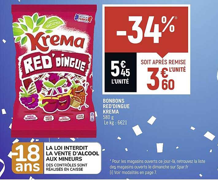 Promo Bonbons Red'dingue Krema chez Spar - iCatalogue.fr