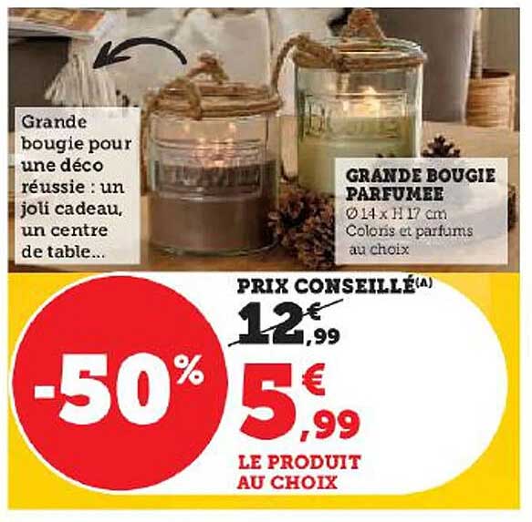 Promo Grande Bougie Parfumée chez Hyper U - iCatalogue.fr