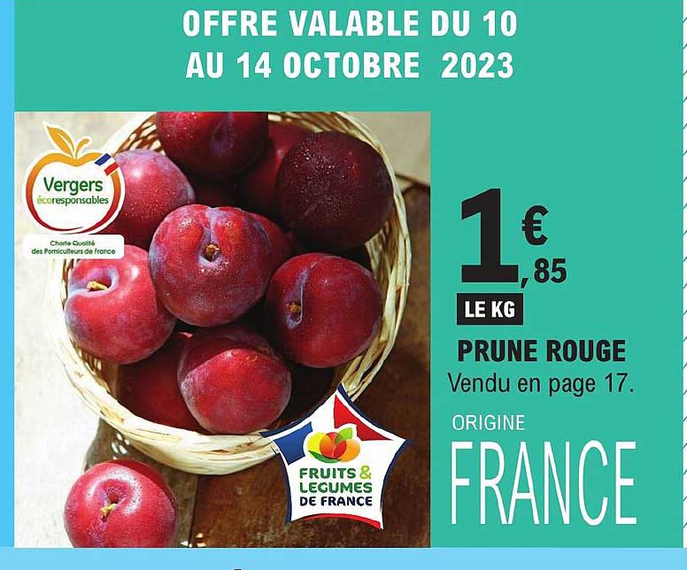 Promo Prune Rouge chez E.Leclerc - iCatalogue.fr