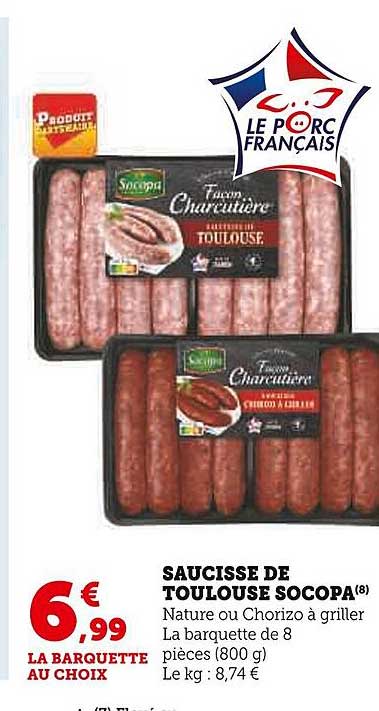 Promo Saucisse De Toulouse Socopa chez Super U - iCatalogue.fr