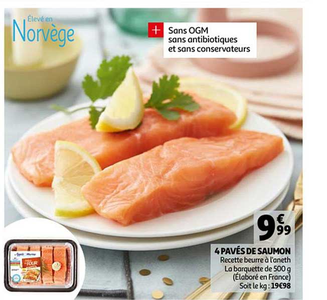 Offre 4 Pavés De Saumon chez Auchan Offre 4 Pavés De Saumon chez Auchan