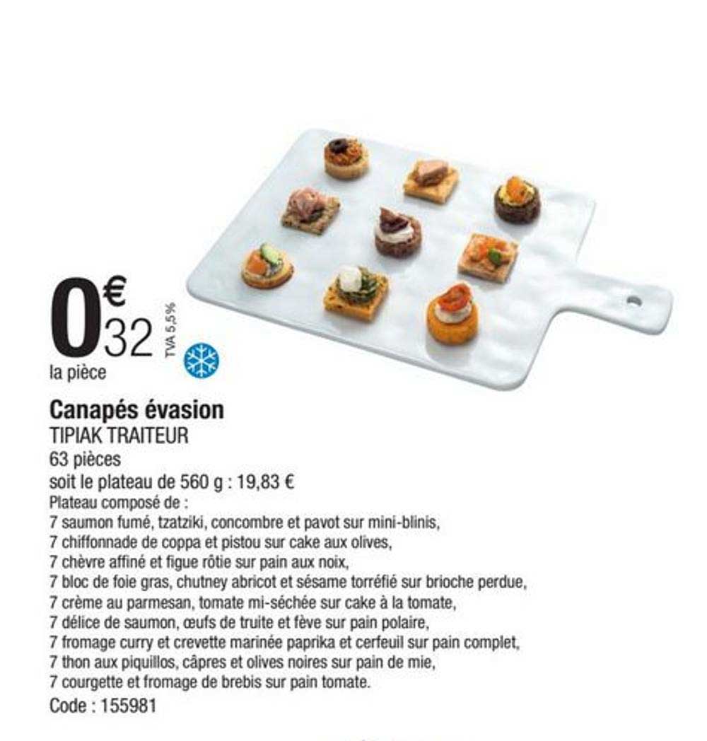 Promo Canapés évasion Tipiak Traiteur chez Promocash - iCatalogue.fr