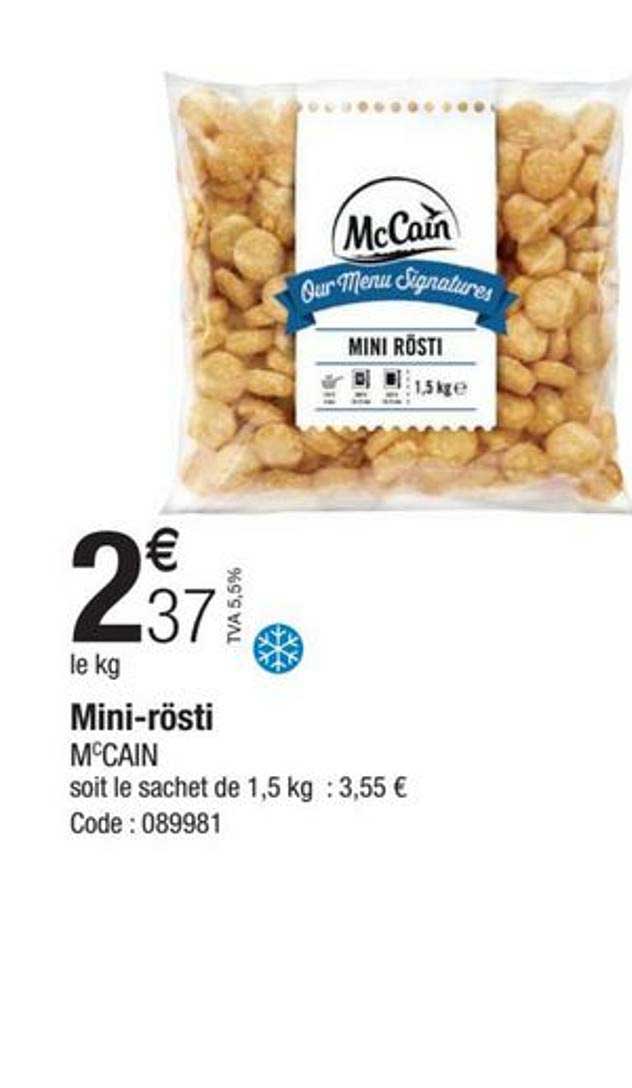 Promo Mini-rösti Mccain chez Promocash - iCatalogue.fr