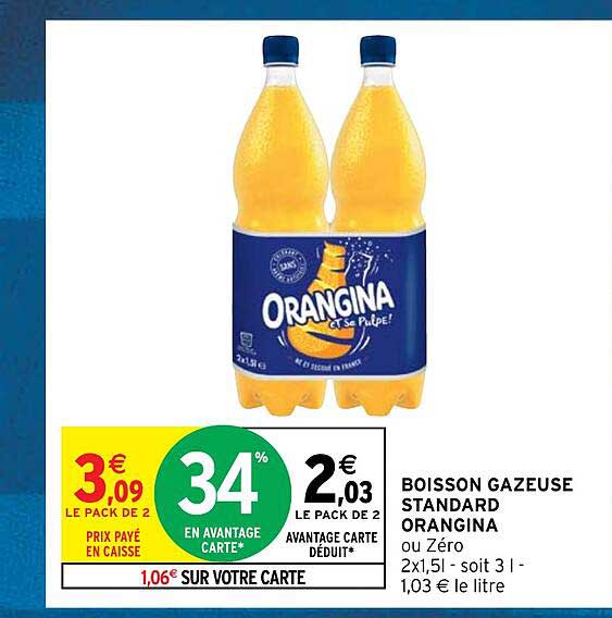 Promo Boisson Gazeuse Standard Orangina chez Intermarché - iCatalogue.fr