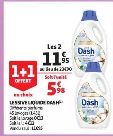 Promo Lessive Liquide Dash chez Auchan - iCatalogue.fr