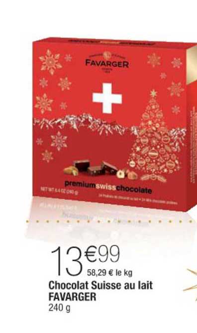 Promo Chocolat Suisse Au Lait Favarger chez Cora - iCatalogue.fr