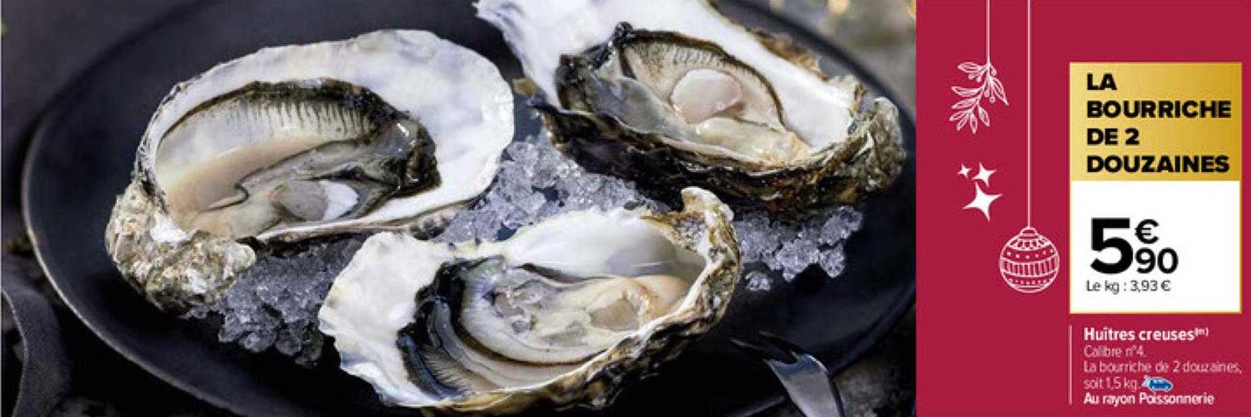 Promo Huîtres Creuses chez Carrefour - iCatalogue.fr