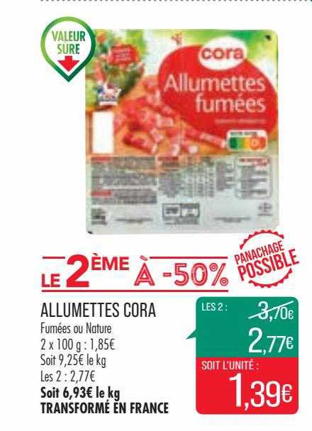 Offre Allumettes Cora chez Match