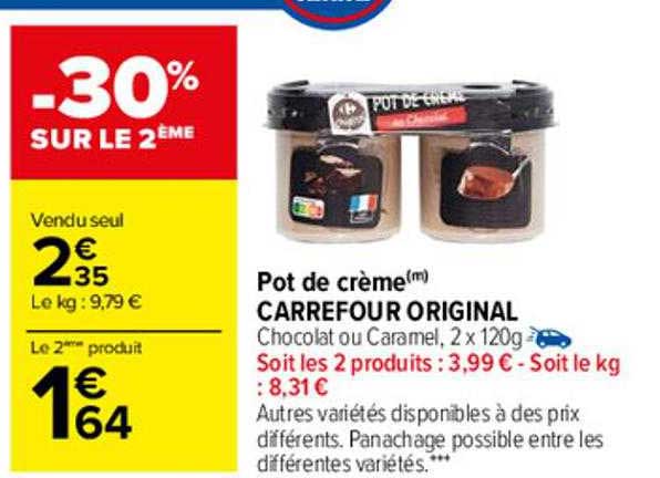 Promo Pot De Crème Carrefour Original chez Carrefour Market - iCatalogue.fr