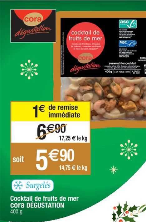 Promo Cocktail De Fruits De Mer Cora Dégustation chez Cora - iCatalogue.fr