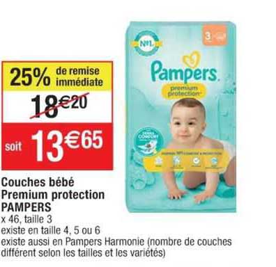 Promo Couches Bébé Premium Protection Pampers chez Cora - iCatalogue.fr