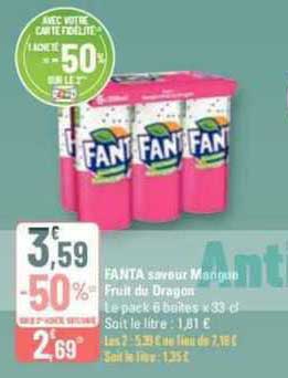 Promo Fanta Saveur Mangue Fruit Du Dragon chez G20 - iCatalogue.fr