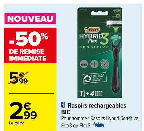 Promo Rasoirs Rechargeables Bic chez Carrefour - iCatalogue.fr
