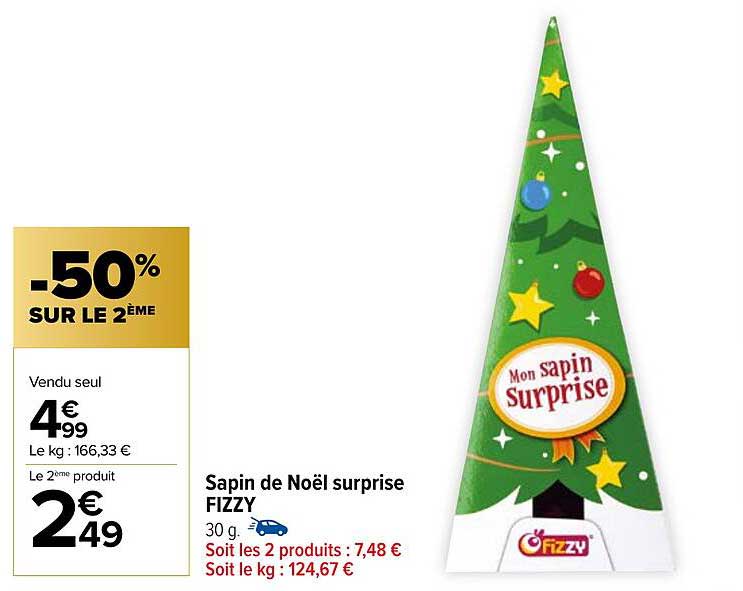 Promo Sapin De Noël Surprise Fizzy chez Carrefour - iCatalogue.fr