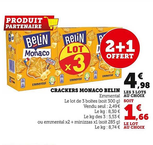 Offre Crackers Monaco Belin chez U Express