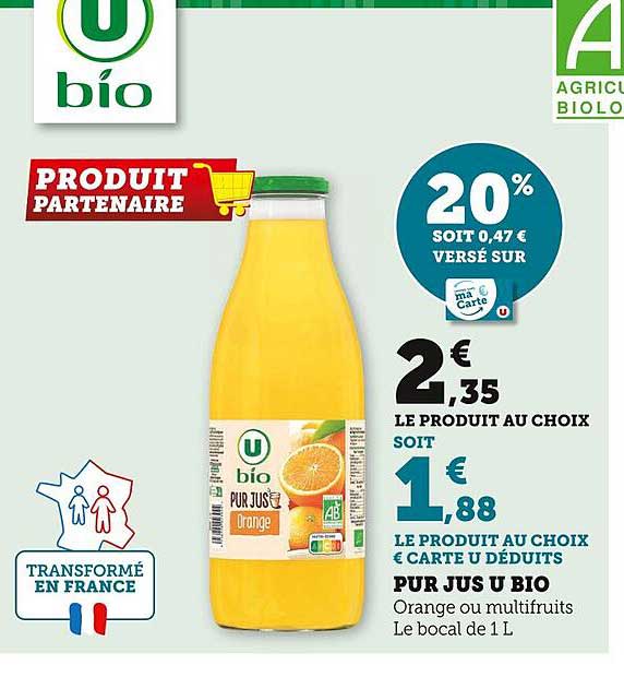 Promo Pur Jus U Bio chez Super U - iCatalogue.fr