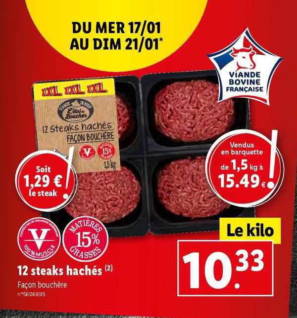 Prix Steak Hachã Lidl
