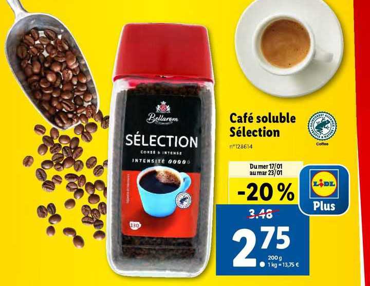 Promo Café Soluble Sélection Bellarom chez Lidl - iCatalogue.fr