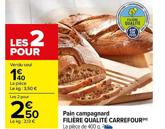Promo Pain Campagnard Filière Qualité Carrefour chez Carrefour ...