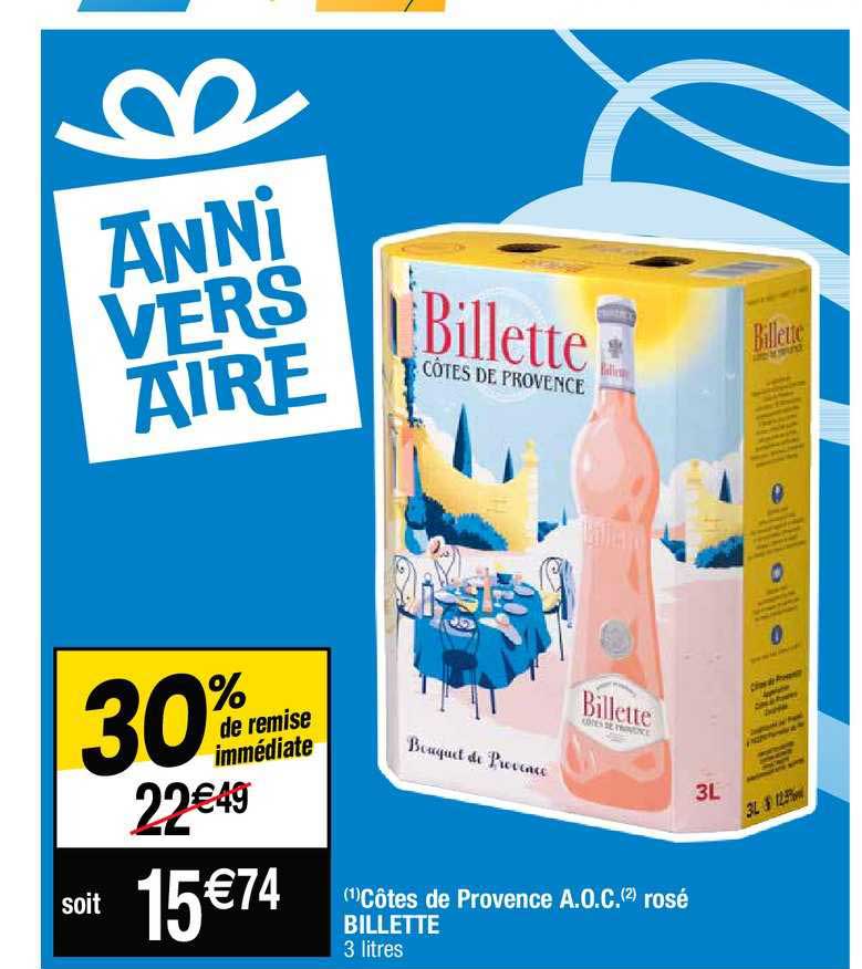 Promo Côtes De Provence A.o.c. Rosé Billette chez Cora - iCatalogue.fr
