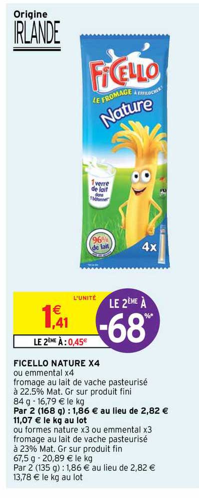 Promo Ficello Nature X4 chez Intermarché Hyper - iCatalogue.fr