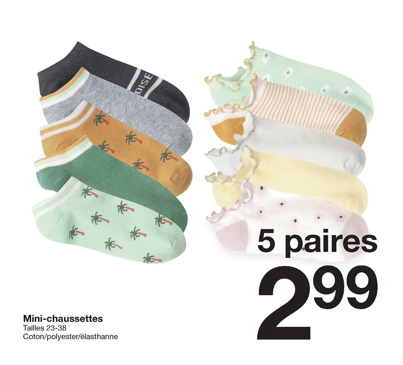 Promo Mini-chaussettes chez Zeeman - iCatalogue.fr