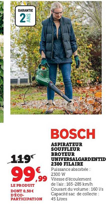 Promo Bosch Aspirateur Souffleur Broyeur Universalgardentid 2300 ...