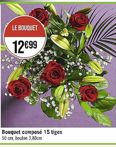 Promo Bouquet Composé 15 Tiges chez Casino Supermarchés - iCatalogue.fr