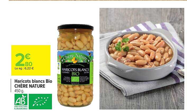 Promo Haricots Blancs Bio Chère Nature chez Carrefour - iCatalogue.fr