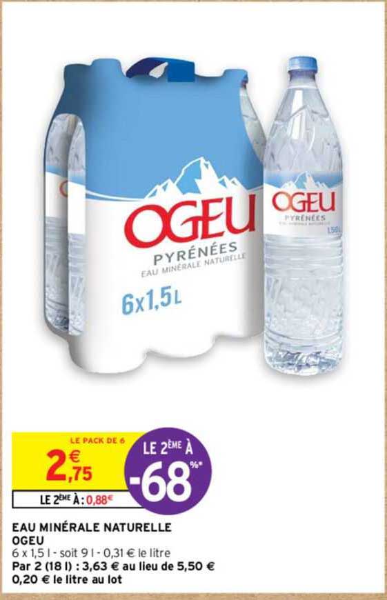 Promo Eau Minérale Naturelle Ogeu chez Intermarché - iCatalogue.fr