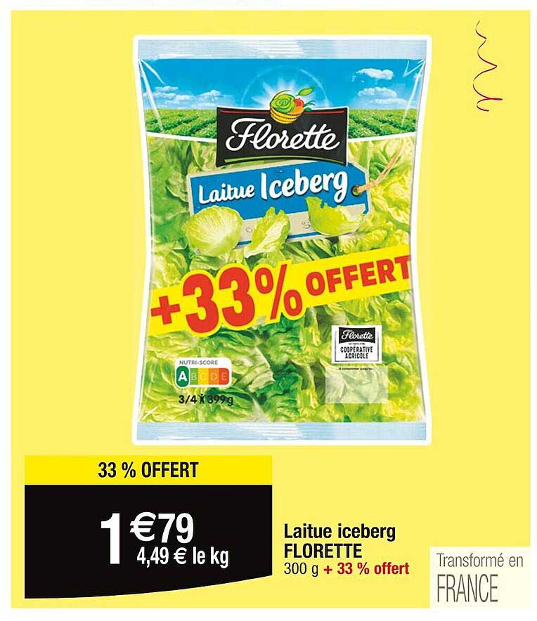 Promo Laitue Iceberg Florette chez Cora - iCatalogue.fr