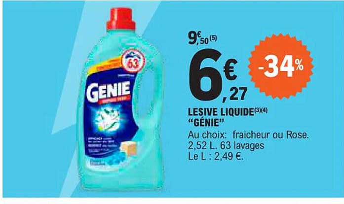 Promo Lessive Liquide "génie" chez E.Leclerc - iCatalogue.fr