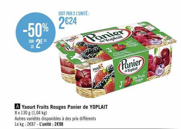 Promo Yaourt Fruits Rouges Panier De Yoplait chez Casino Supermarchés ...