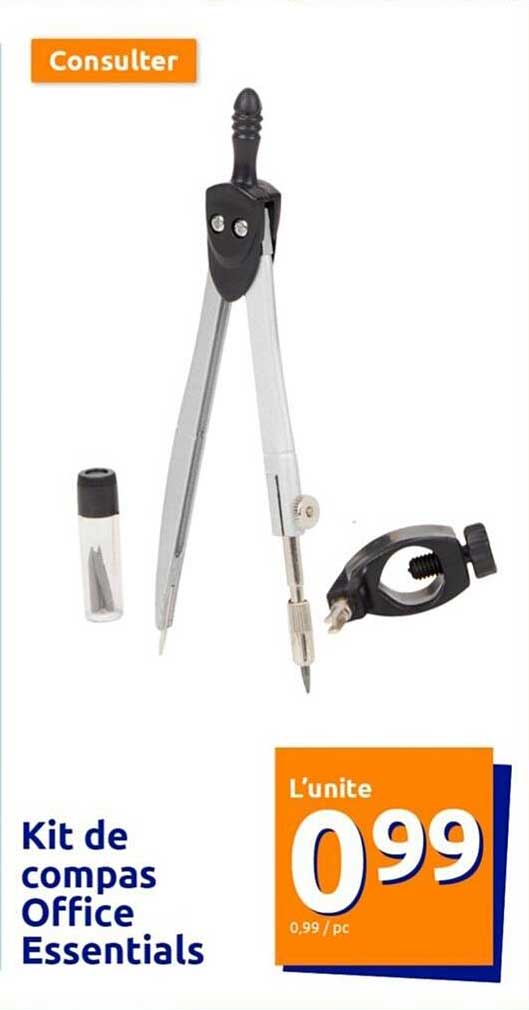 Promo Kit De Compas Office Essentials chez Action - iCatalogue.fr