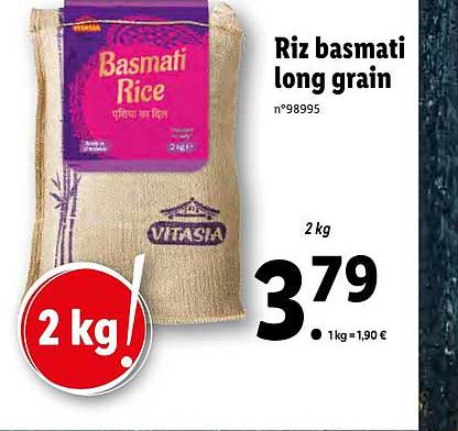 Promo Riz Basmati Long Grain chez Lidl - iCatalogue.fr