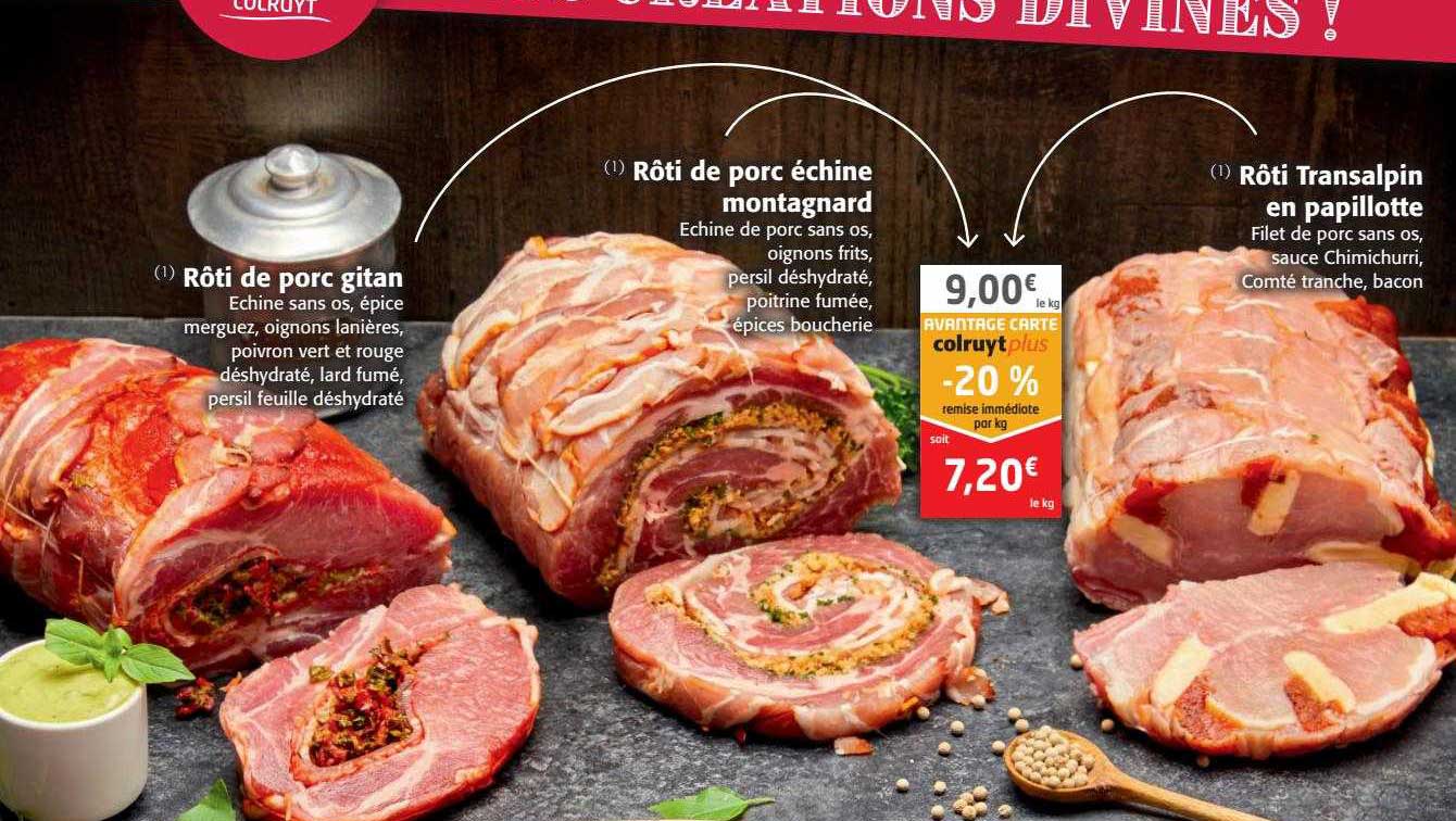 Promo Rôti De Porc Gitan, Rôti De Porc échine Montagnard, Rôti ...