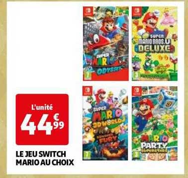 Promo Le Jeu Switch Mario Au Choix chez Auchan - iCatalogue.fr