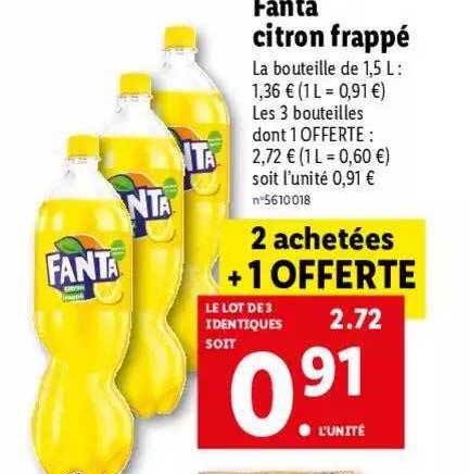 Promo Fanta Citron Frappé chez Lidl - iCatalogue.fr
