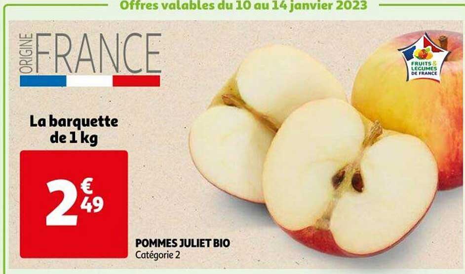 Promo Pommes Juliet Bio chez Auchan - iCatalogue.fr