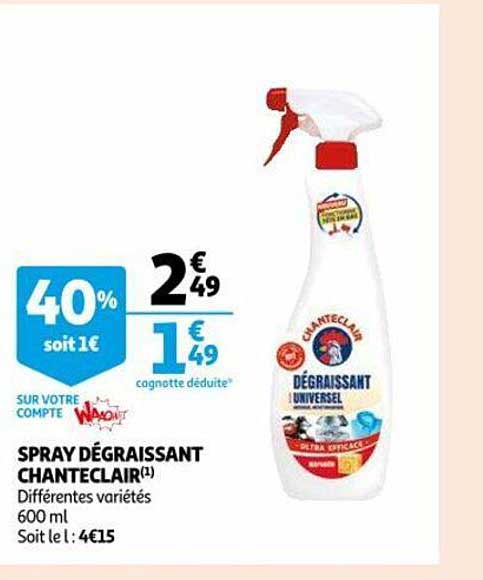 Promo Spray Dégraissant Chanteclair chez Auchan - iCatalogue.fr