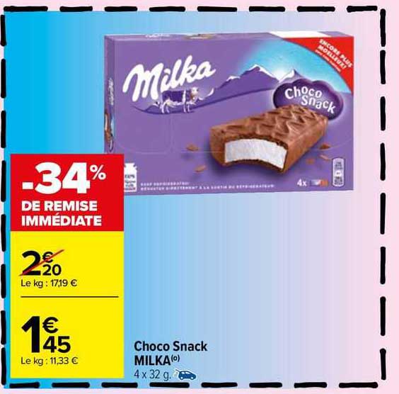 Promo Choco Snack Milka chez Carrefour Market - iCatalogue.fr