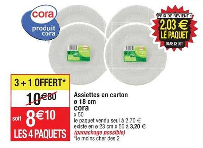 Promo Assiettes En Carton ø 18 Cm Cora chez Cora - iCatalogue.fr