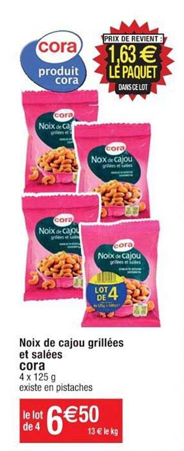 Promo Noix De Cajou Grillées Et Salées Cora chez Cora - iCatalogue.fr