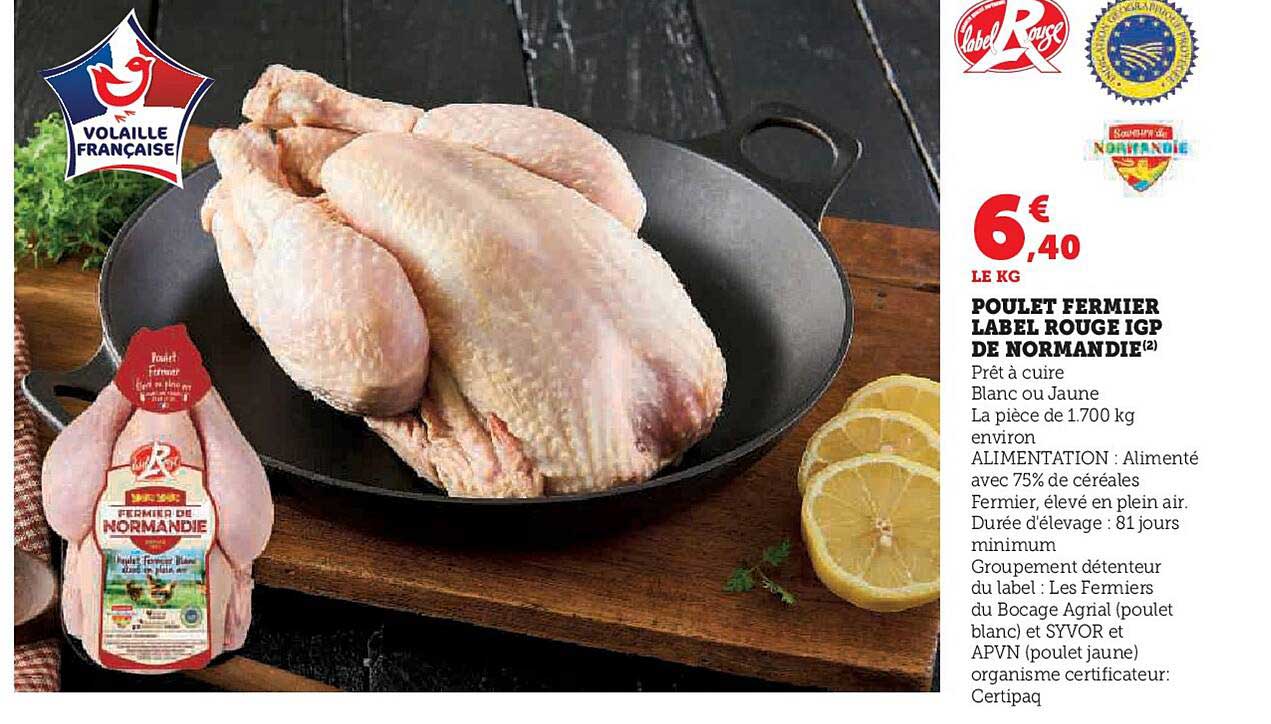Promo Poulet Fermier Label Rouge Igp De Normandie chez U Express ...