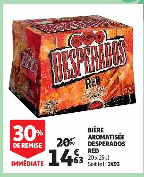 Promo Bière Aromatisée Desperados Red chez Auchan - iCatalogue.fr