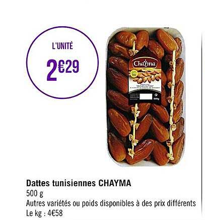 Promo Dattes Tunisiennes Chayma chez Casino Supermarchés - iCatalogue.fr