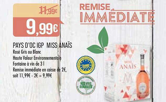 Promo Pays D'oc Igp Miss Anaïs chez Match - iCatalogue.fr