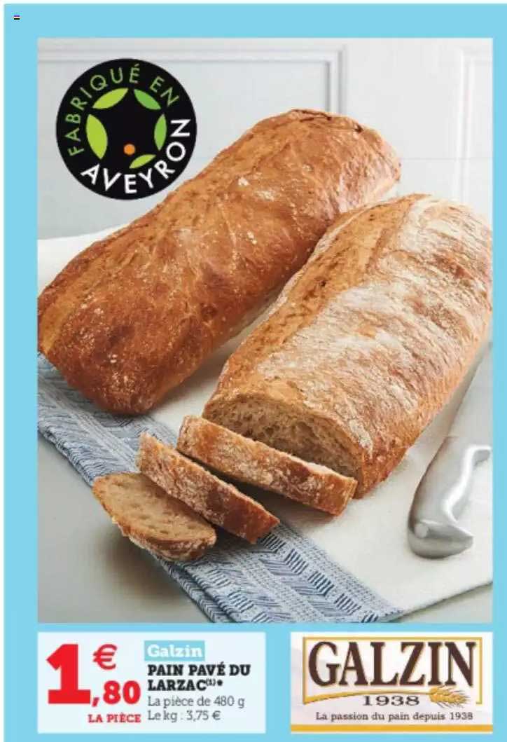 Promo Pain Pavé Du Larzac Calzin chez Super U - iCatalogue.fr